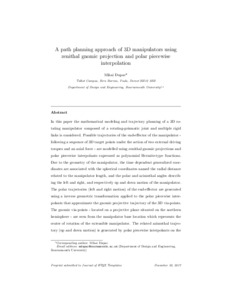 Bournemouth University Research Online [BURO] - A path planning approach of 3D manipulators ...